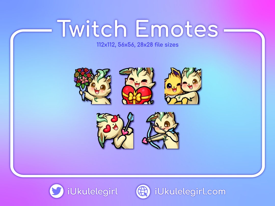 Leafeon Valentines Emotes [twitch/discord] - Etsy