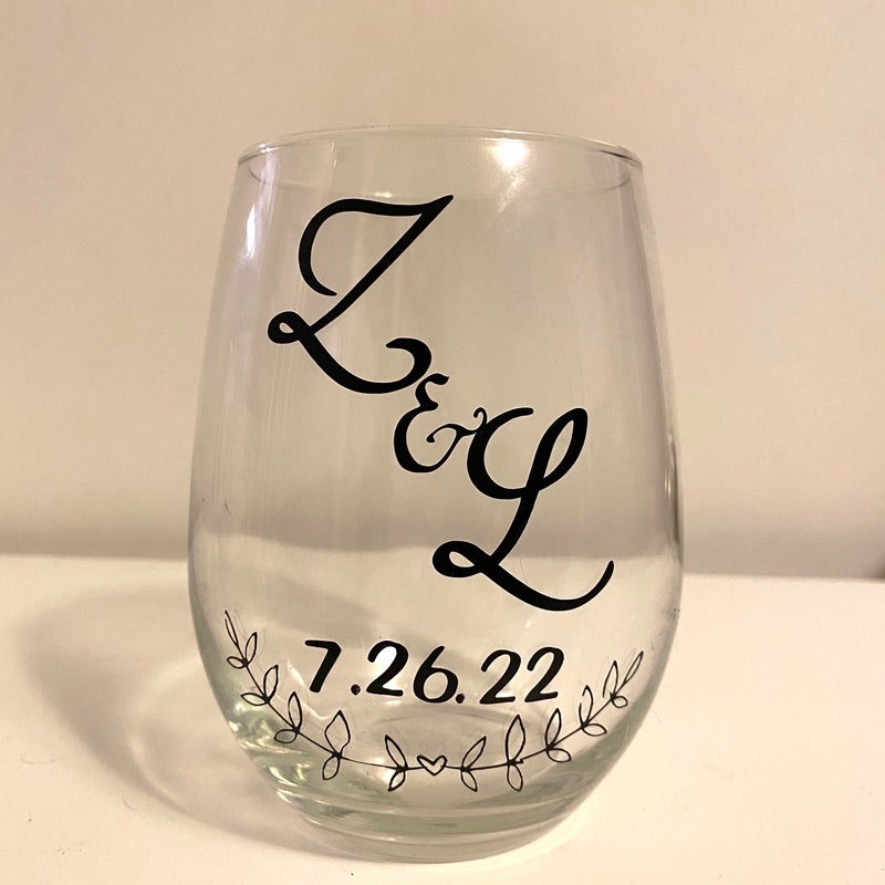 Initials Wine Glass - Etsy