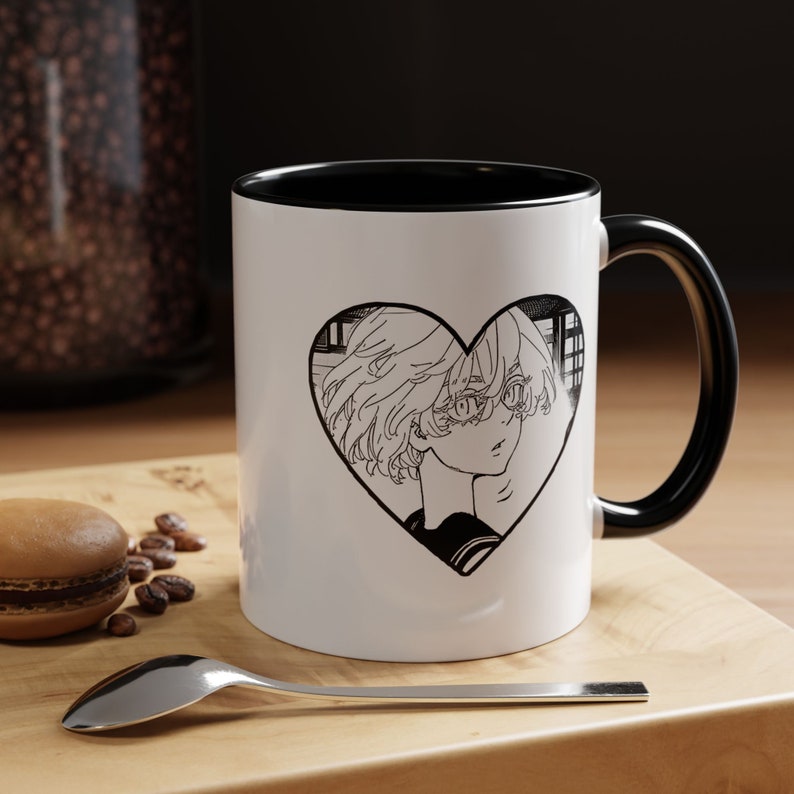 Senju Heart Mug Tokyo Revengers Anime Coffee Cup Unique Black & White ...