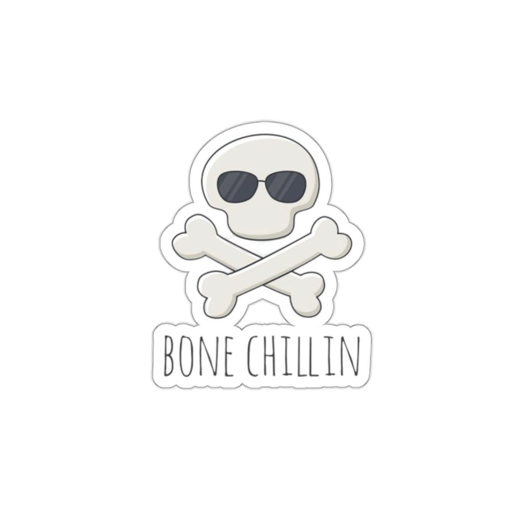 Bone Chillin Skull Sticker Funny Halloween Pun Vinyl Sticker, Cool ...