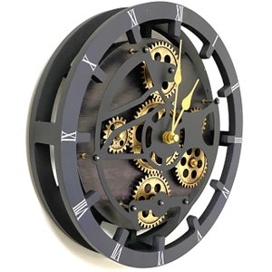 Desk Clock 10 Inches With Real Moving Gear Convertible Into Wall Clock ...