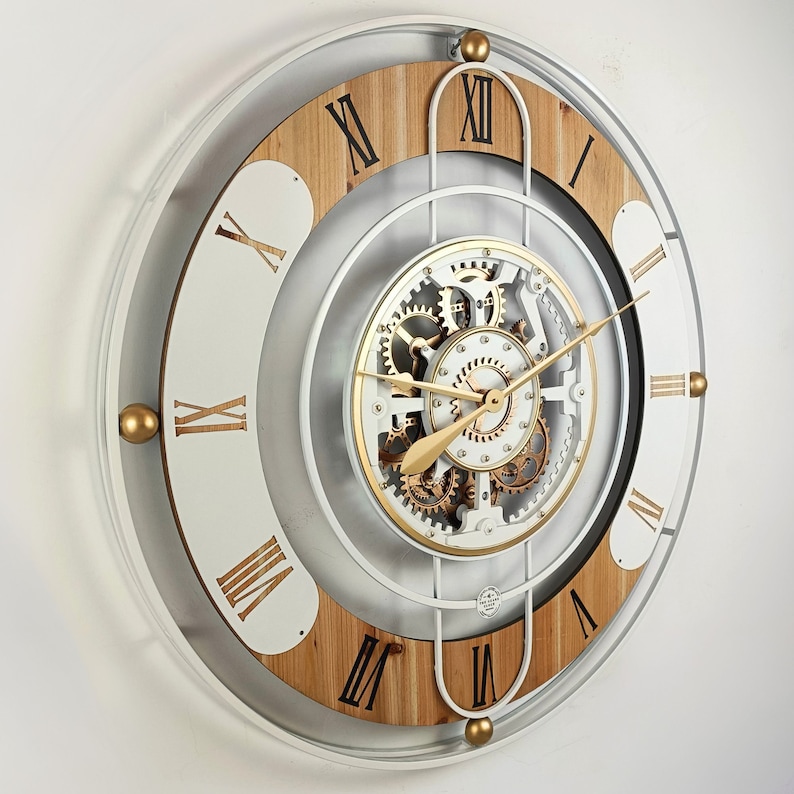 Switzerland Line Wall Clock 36 Inches With Real Moving Gears White - Etsy