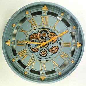 Belgium Line Wall Clock 26 Inches With Real Moving Gears (glass Cover ...
