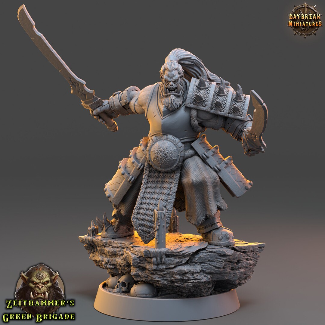 Orc Warlord With Dual Swords | Daybreak Miniatures | Wargames | Fantasy ...