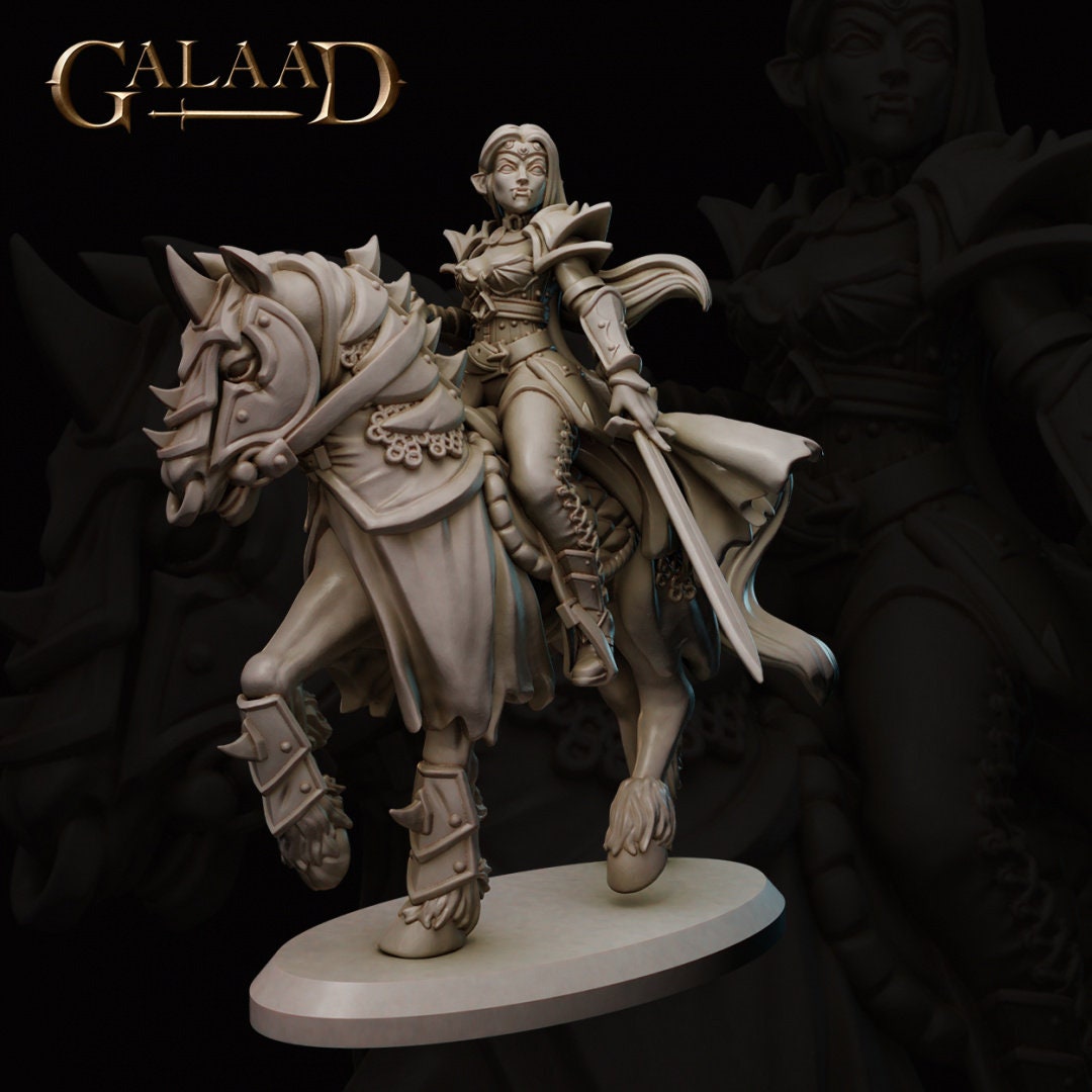 Female Vampire Knight Mounted | Galaad Miniatures | RPG Boardgames ...