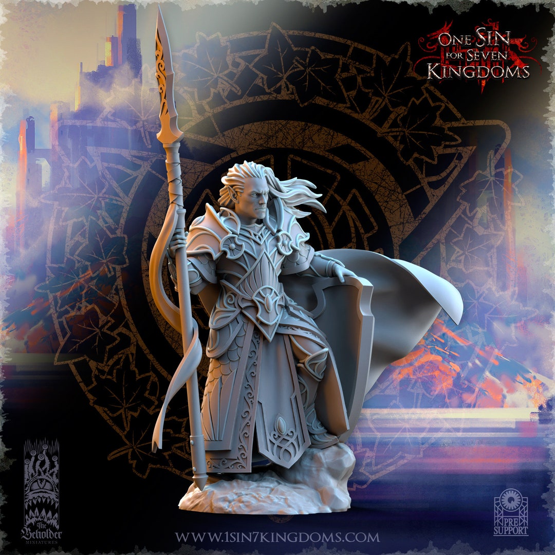 Silvermoor Elf Commander Polomhir | the Beholder Miniatures | RPG ...
