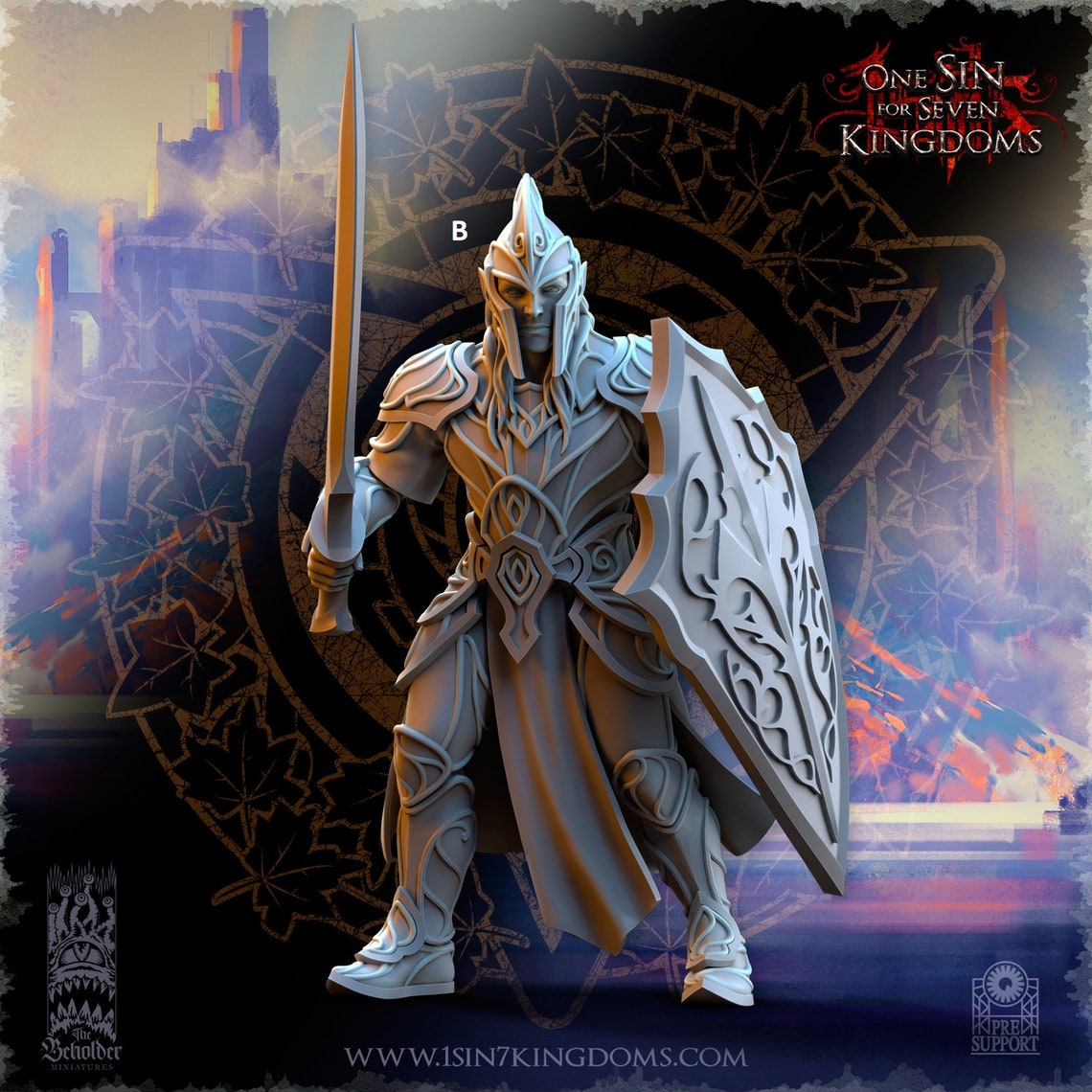 High Elf Sword and Shield | the Beholder Miniatures | RPG Boardgames ...