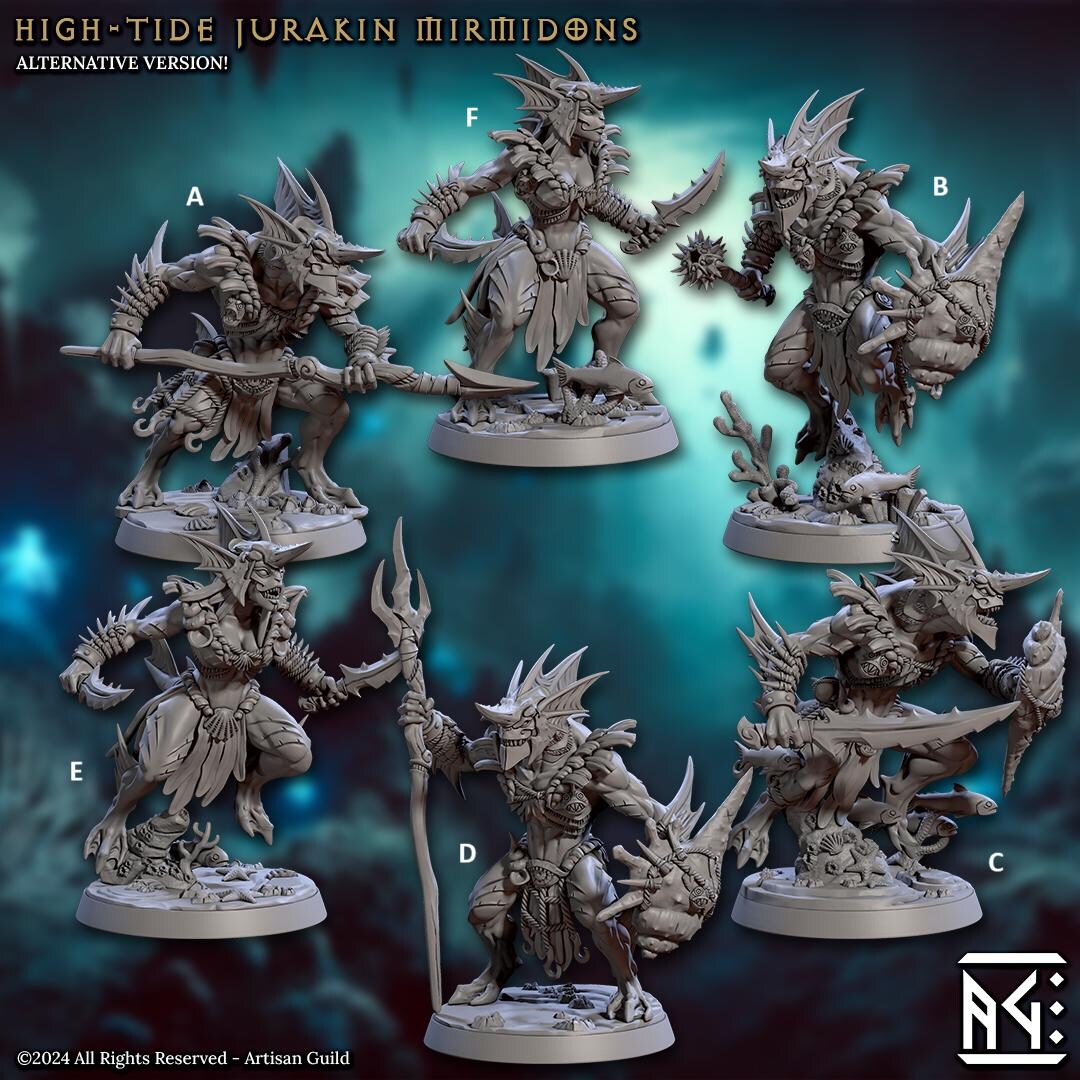Mirmidon High Tide Jurakin Alts | Artisan Guild Miniatures | RPG ...