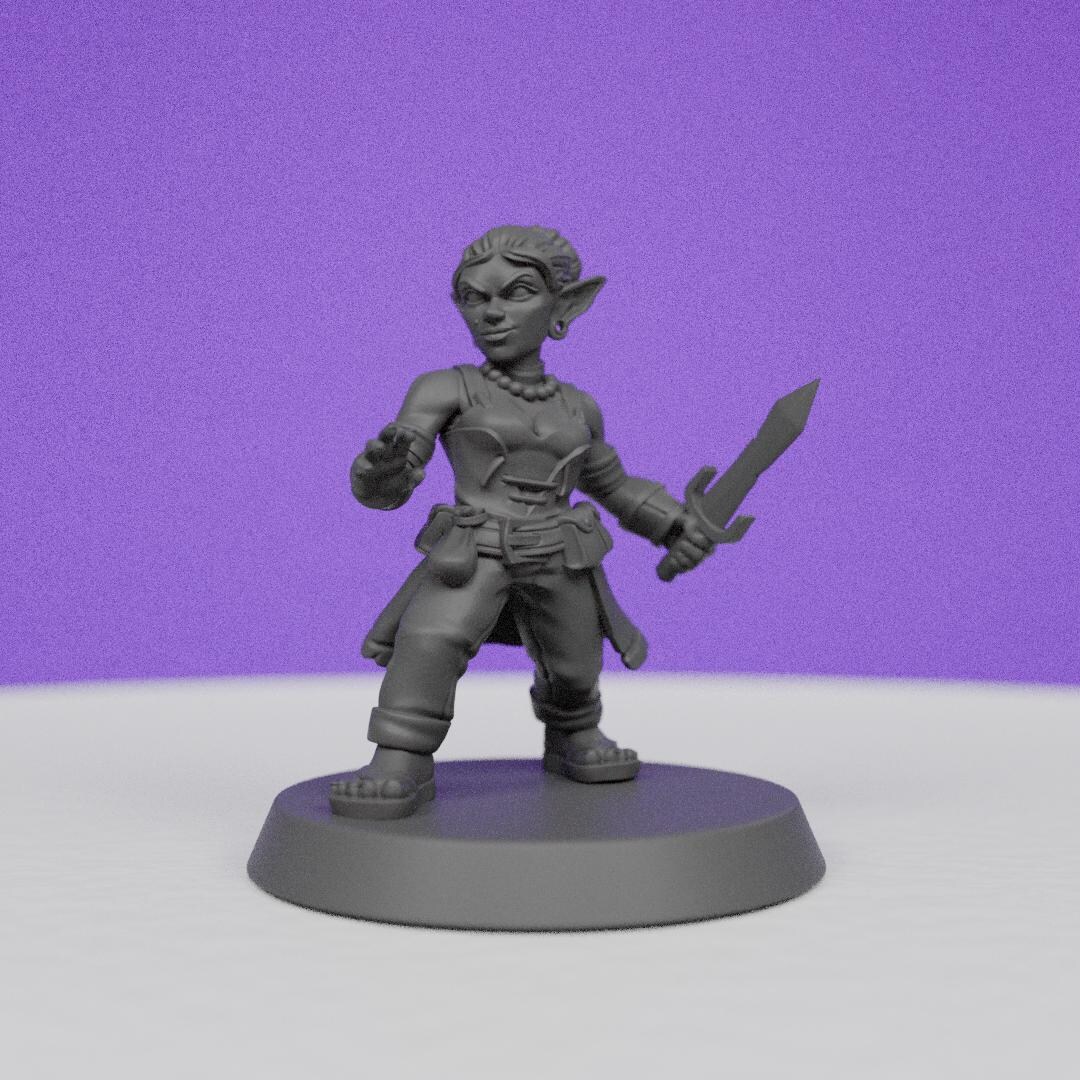 Female Goblin Fighter | Galaad Miniatures | RPG Boardgames | Fantasy ...