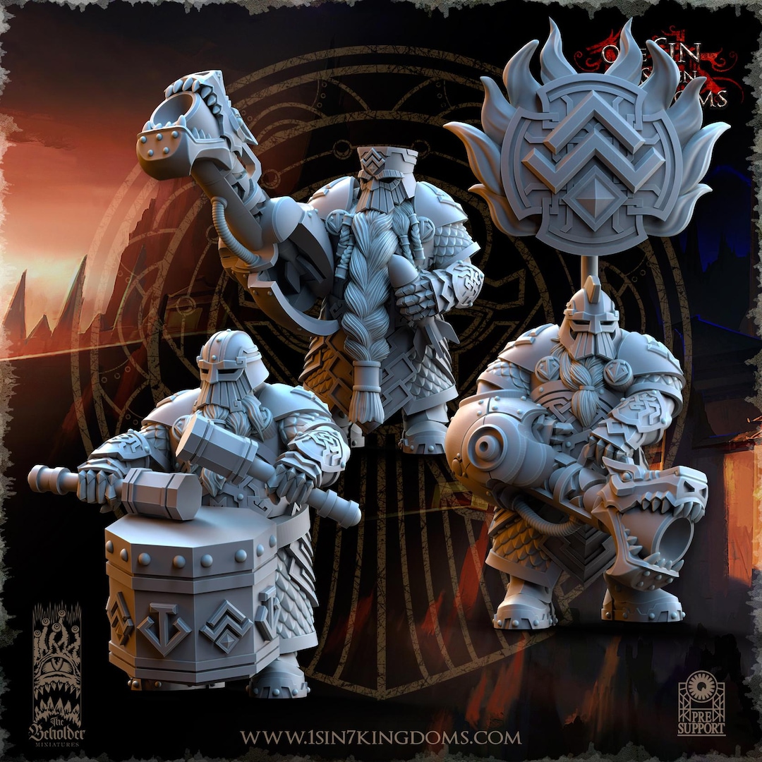 Dwarven Kingdoms Snap Dragon Command Unit | the Beholder Miniatures ...