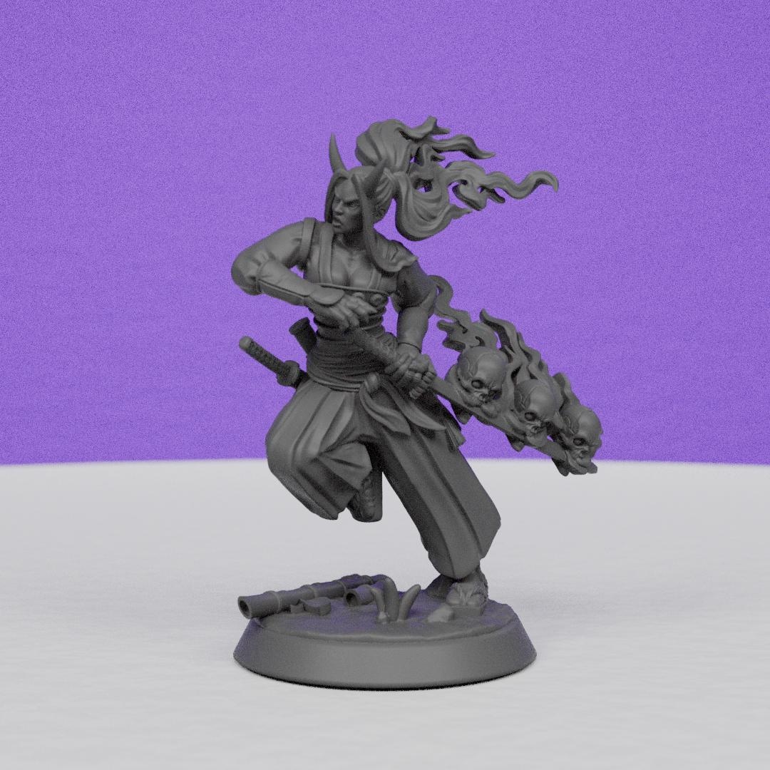 Taira Female Oni Samurai | Miniatures Blueprint | Compatible With D&d ...