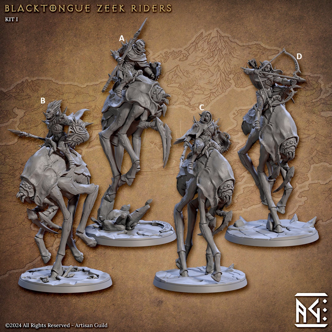 Zeek Riders Blacktongue | Artisan Guild Miniatures | RPG Boardgames | Fantasy | Tabletop RPG - Etsy