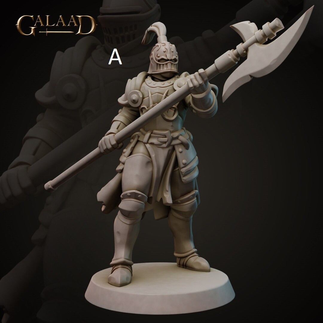 Spear/halberd Knight | Human/dragonborn | Galaad Miniatures | RPG ...