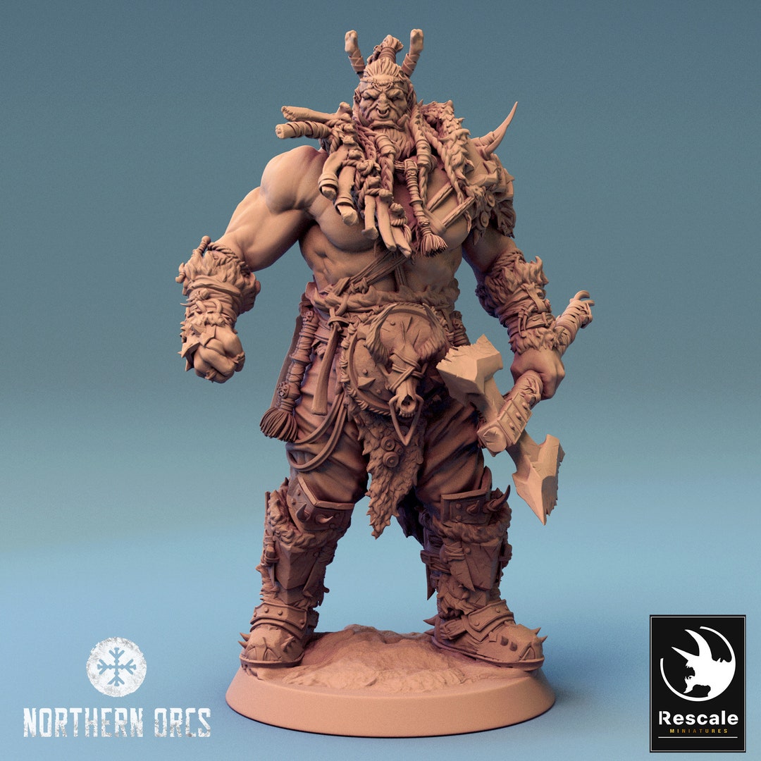 Northern Orcs Azhrog Stand | Rescale Miniatures | Compatible With D&d ...