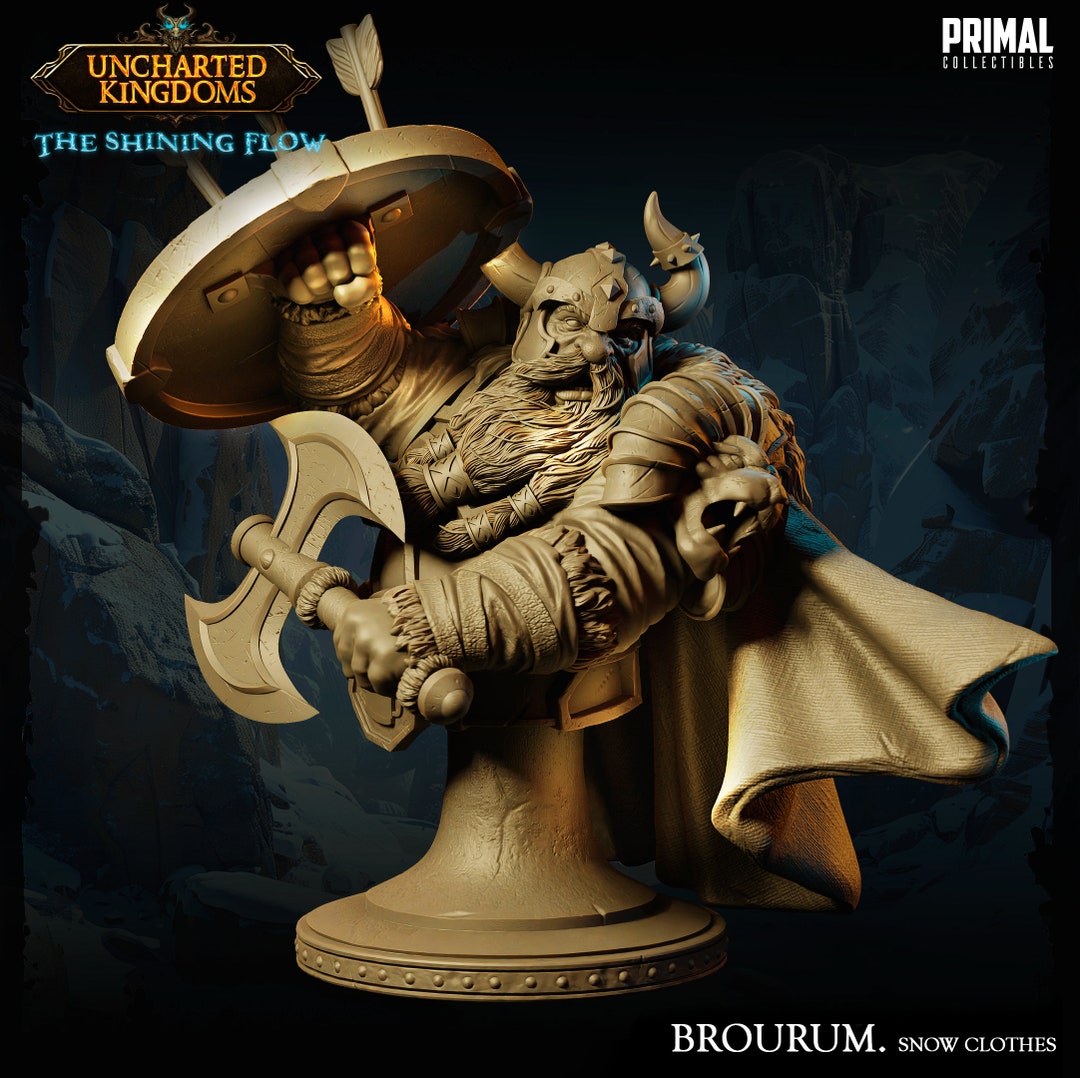 Dwarf Fighter Brourum Bust | Primal Collectibles | Compatible With D&d ...