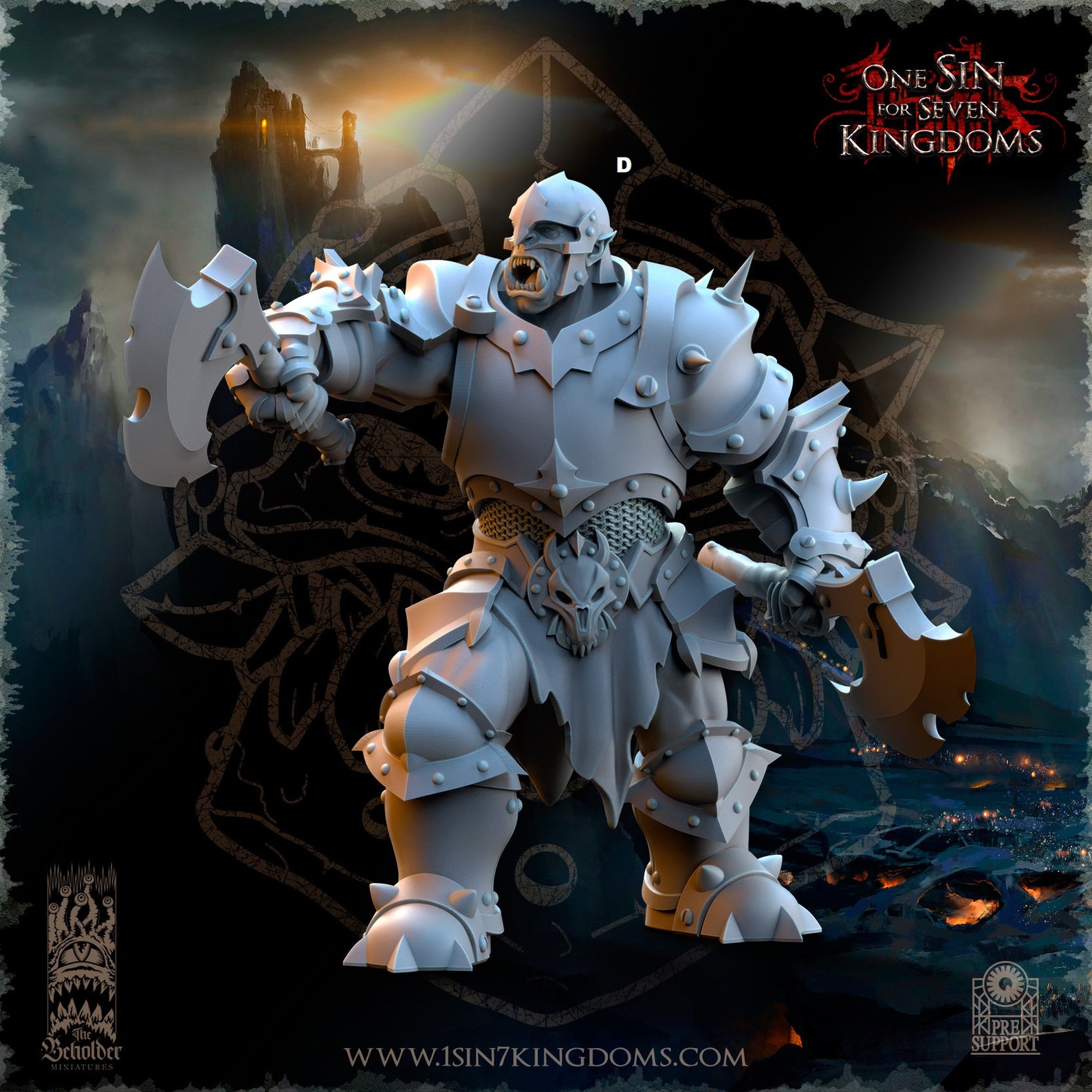 Black Orc Warrior Dual Melee | the Beholder Miniatures | RPG Boardgames ...