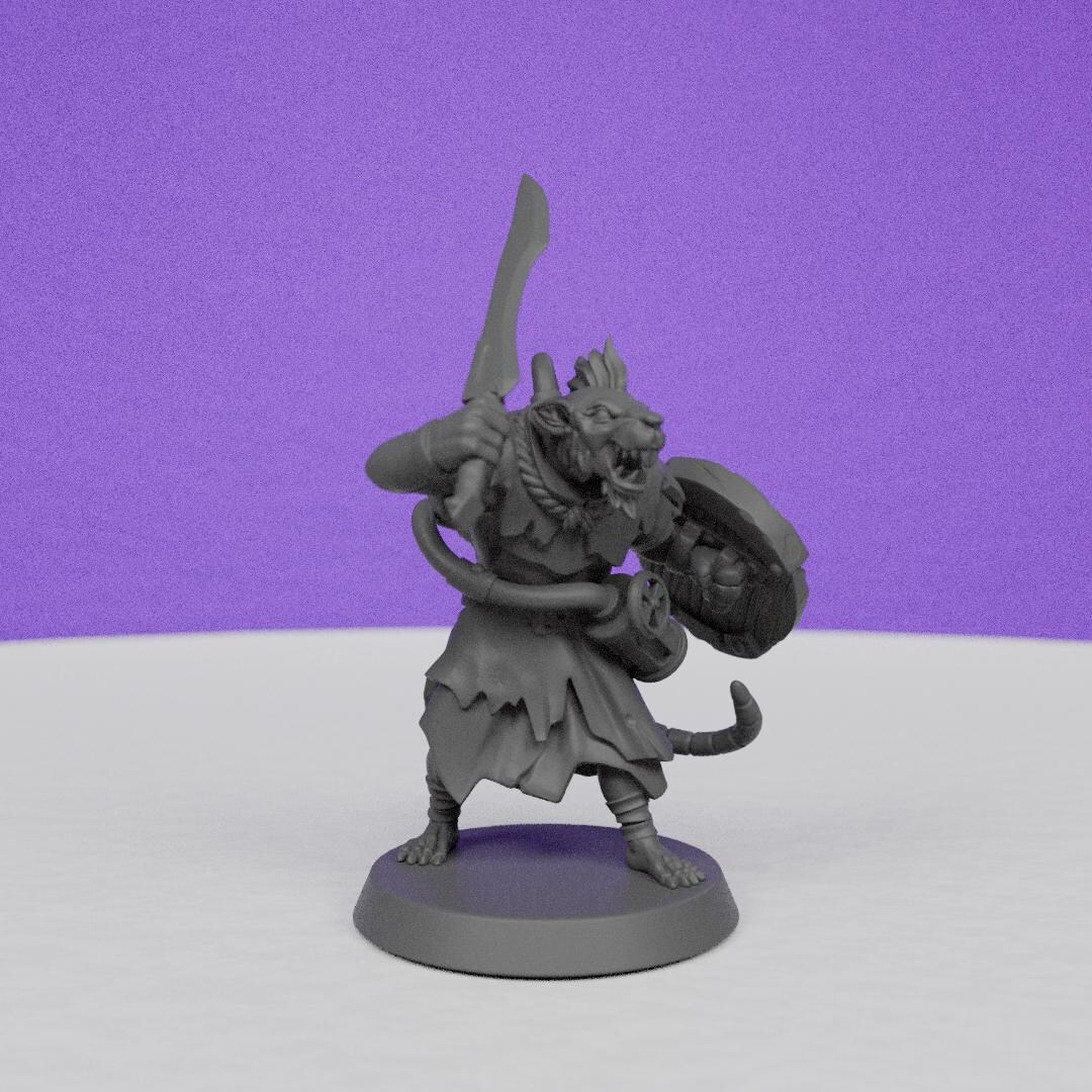 Ratfolk Toxic Warrior | Galaad Miniatures | Compatible With D&d/aos ...