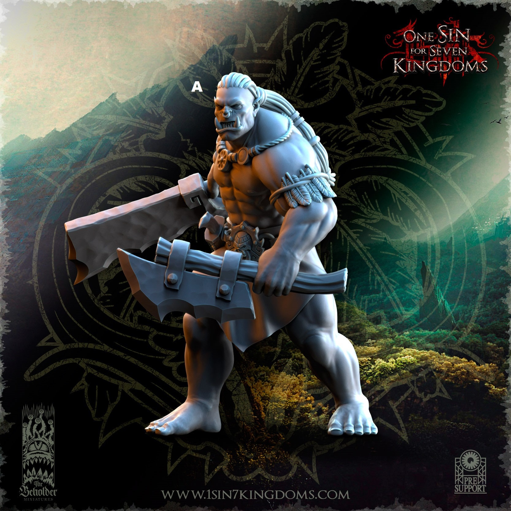 Savage Orc Dual Cleaver | the Beholder Miniatures | RPG Boardgames ...
