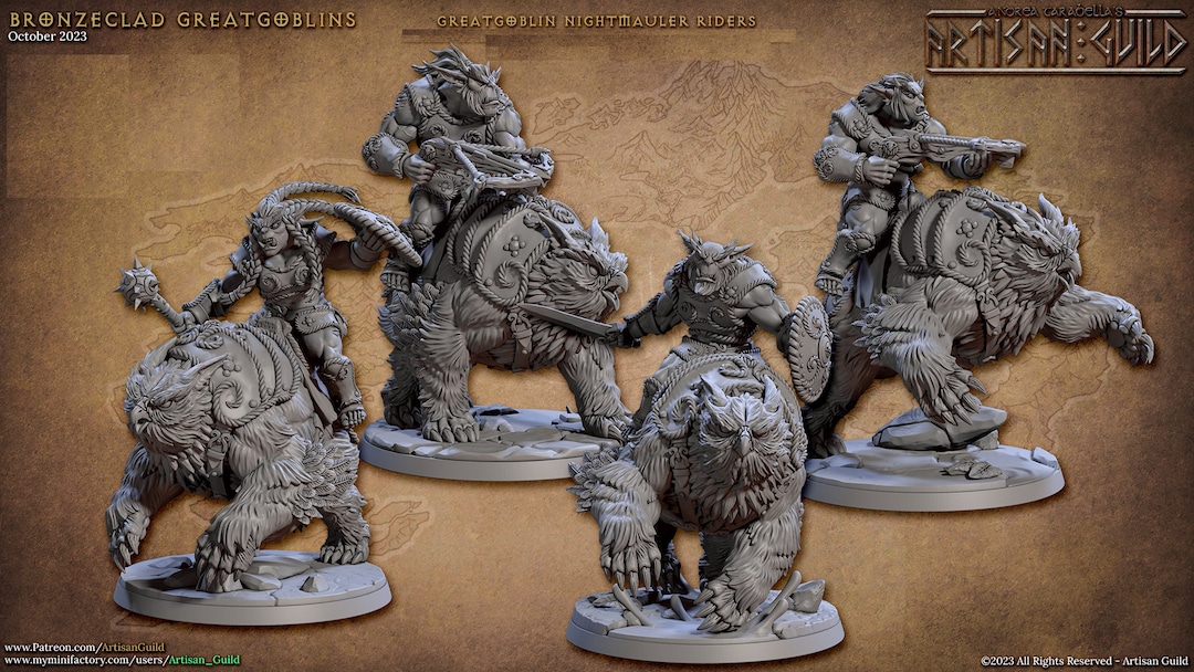 Bugbear Warrior Mounted Owlbear | Artisan Guild Miniatures | RPG ...