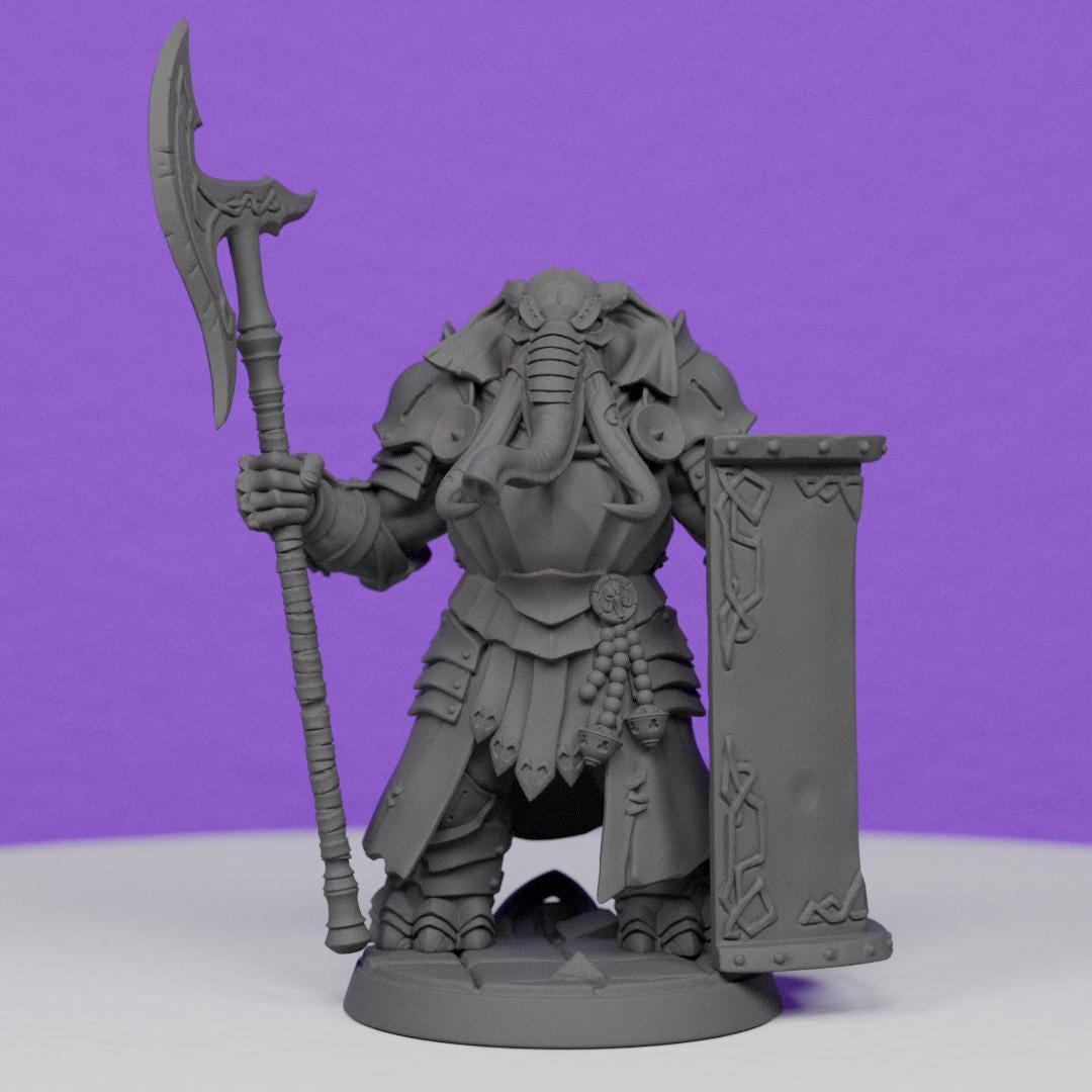 Ivory Sentinel With Halberd and Shield | Artisan Guild Miniatures ...