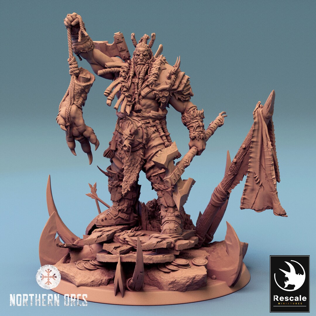 Northern Orcs Azhrog Chief Armored With Dragon Foot | Rescale ...