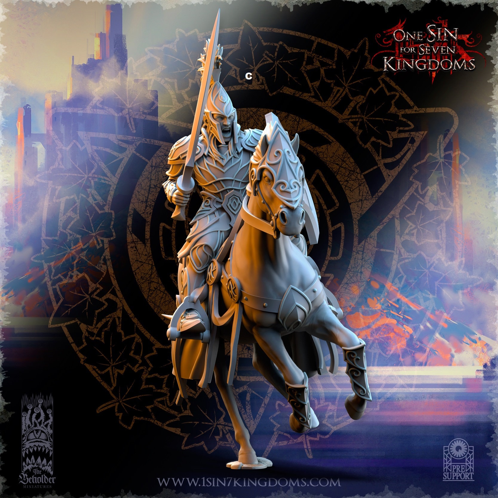 Silvermoor Elf Cavalry Sword and Shield | the Beholder Miniatures | RPG ...