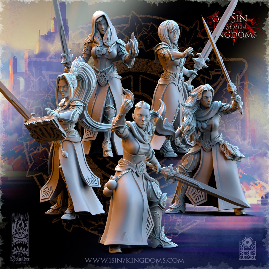 Elf Wizard Female With Sword | the Beholder Miniatures | RPG Boardgames ...