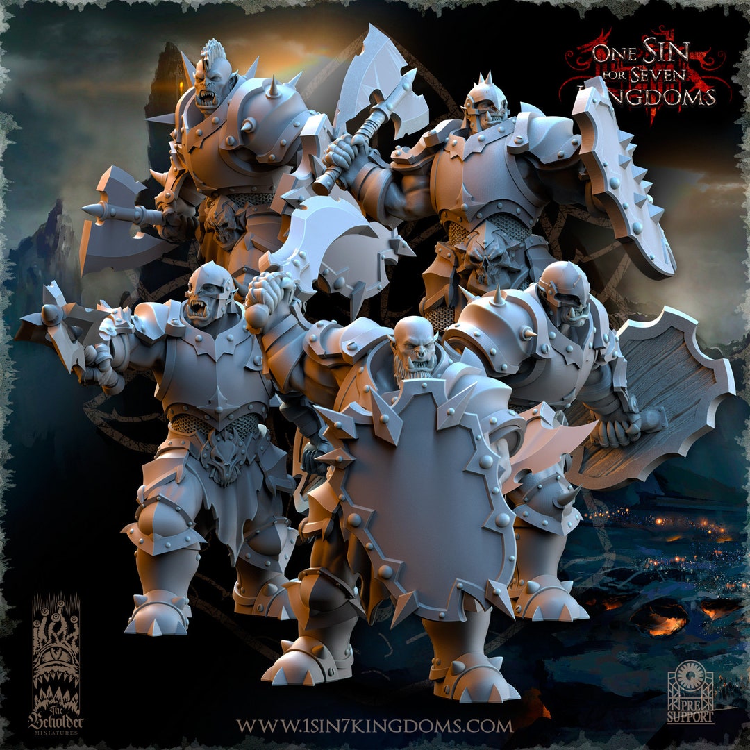 Black Orc Warrior Hand Weapon and Shield | the Beholder Miniatures ...