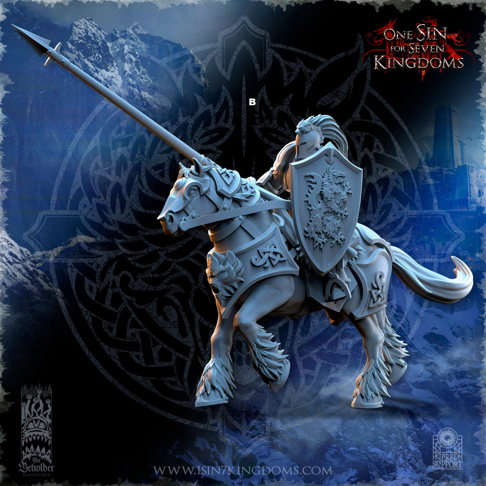 Stormwolves Knight Lance and Shield | the Beholder Miniatures | RPG ...