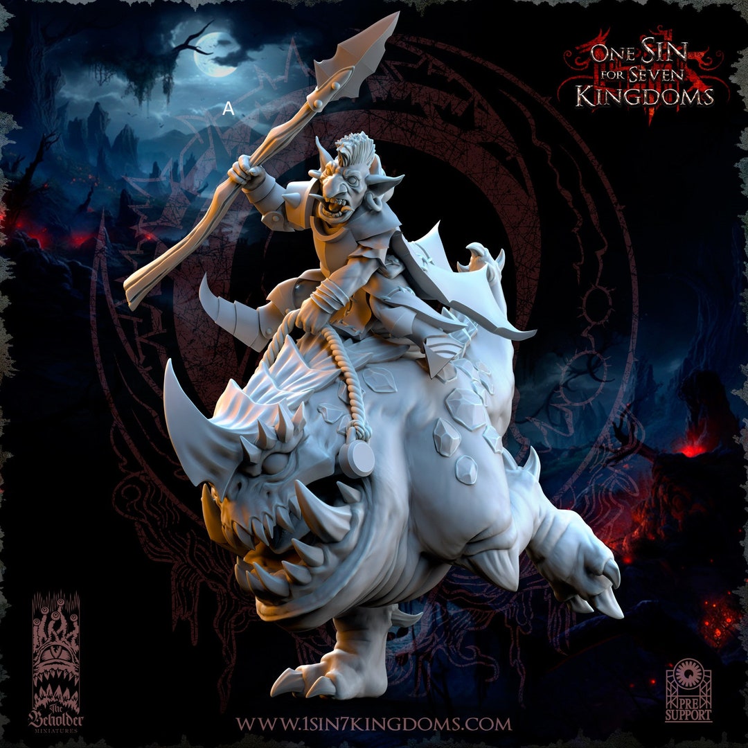 Black Horde Goblin Captain on Cave Horror | the Beholder Miniatures ...