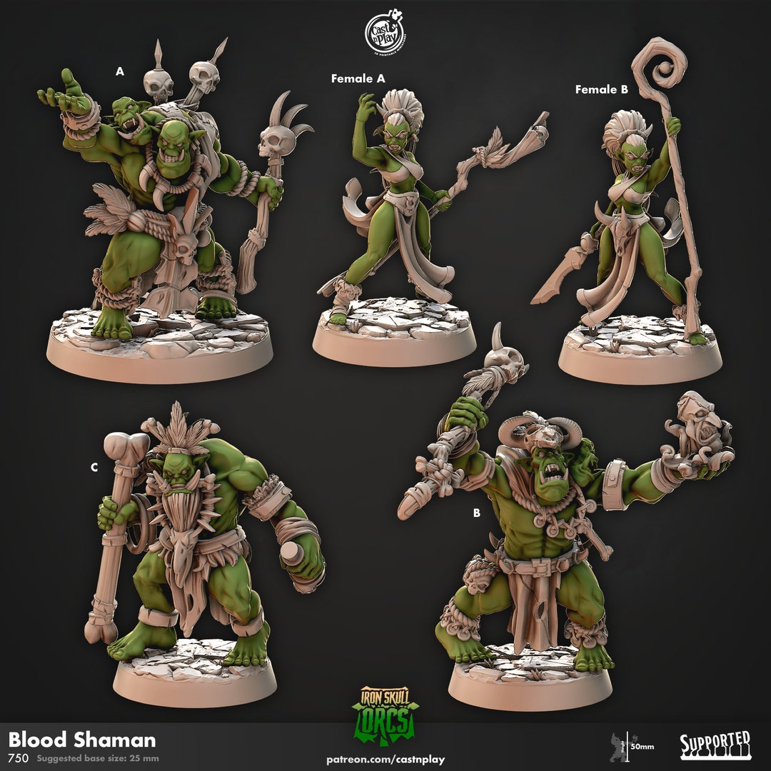 Ork Blood Shaman | Castnplay Miniatures | RPG Boardgames | Fantasy | Tabletop RPG - Etsy
