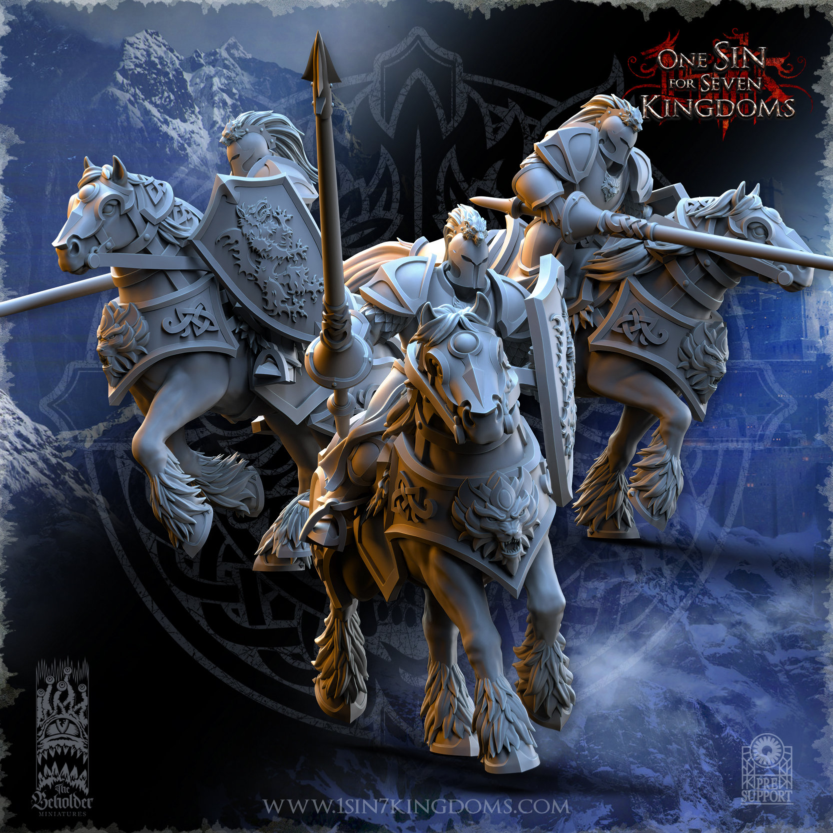 Stormwolves Knight Lance and Shield | the Beholder Miniatures | RPG ...