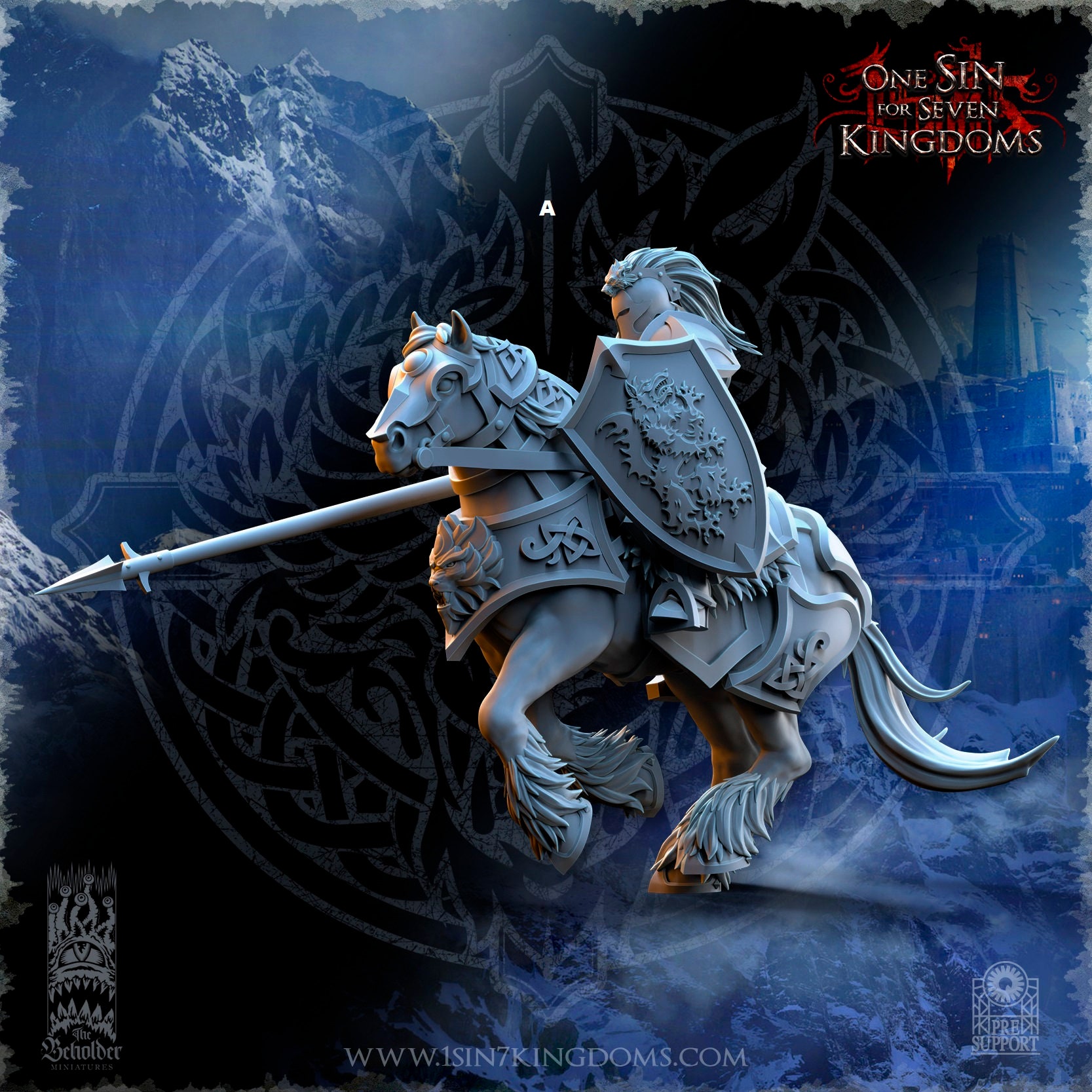 Stormwolves Knight Lance and Shield | the Beholder Miniatures | RPG ...