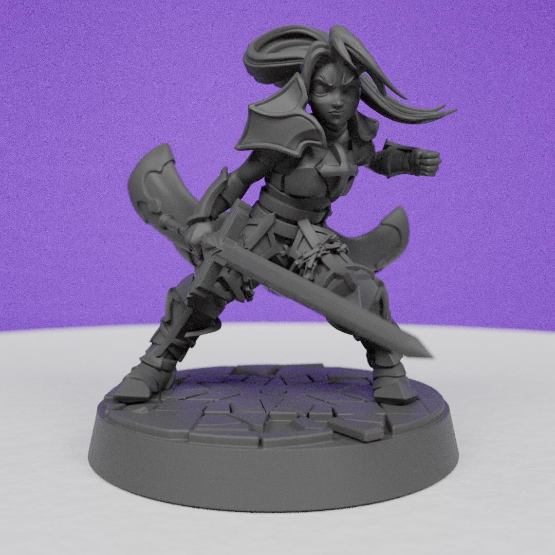 Female Vampire Fighter Dodging | Castnplay Miniatures | RPG Boardgames ...