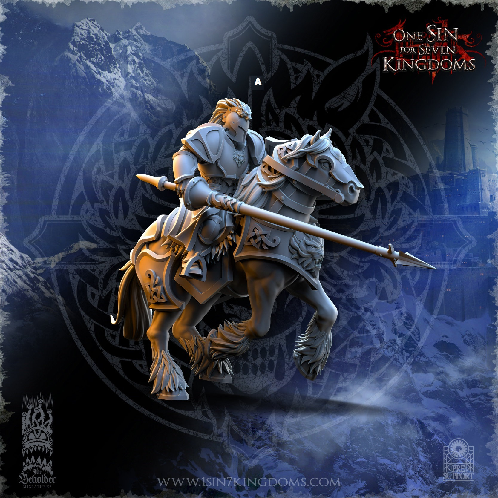 Stormwolves Knight Lance and Shield | the Beholder Miniatures | RPG ...