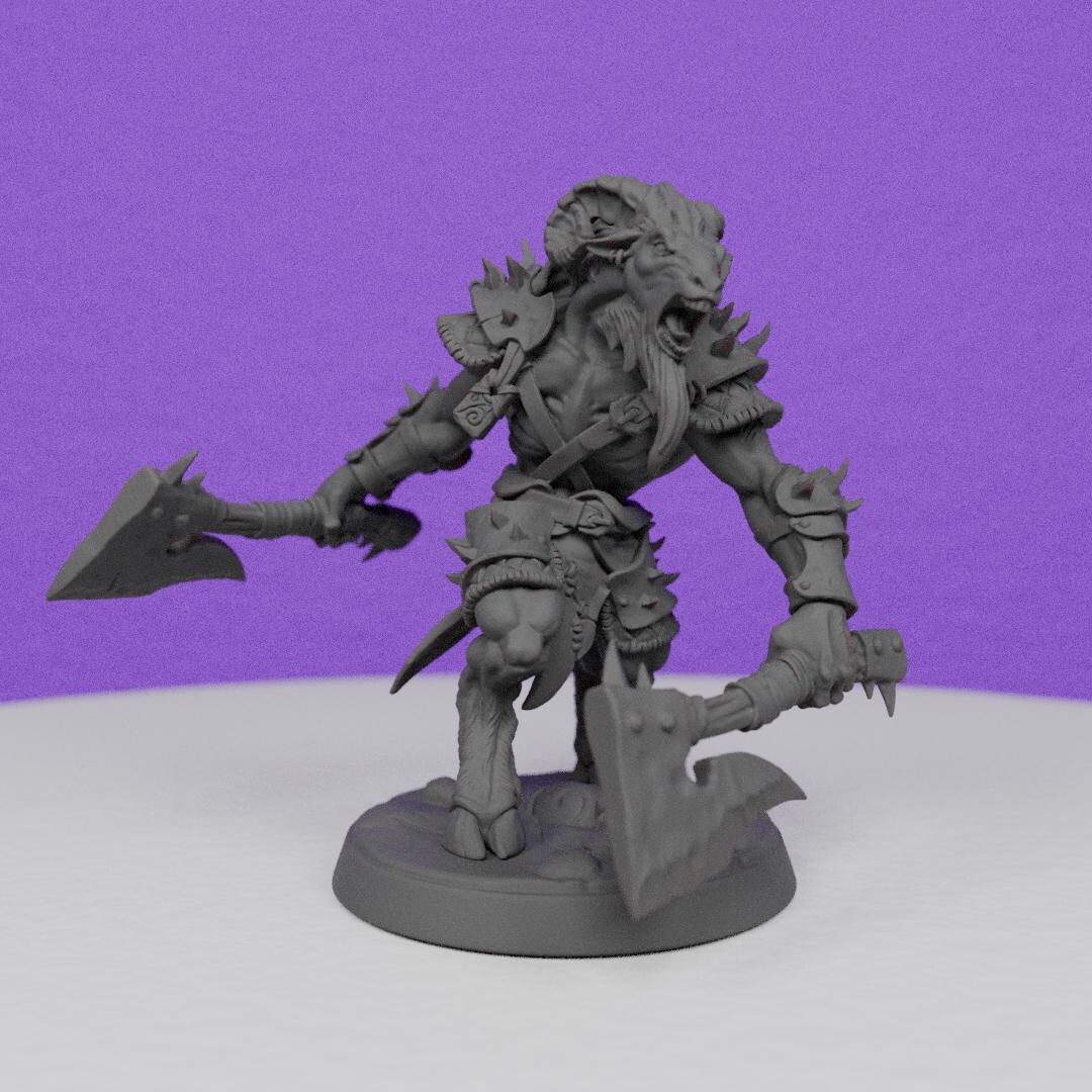 Beastmen Gobor Warrior | Artisan Guild Miniatures | Compatible With D&d/aos | Fantasy | Tabletop ...