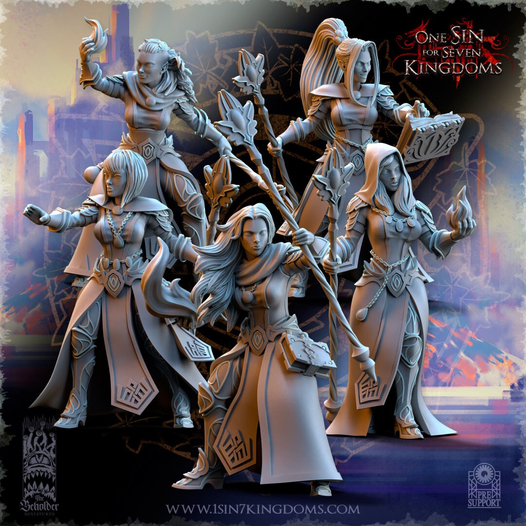Elf Wizard Female With Staff | the Beholder Miniatures | RPG Boardgames ...