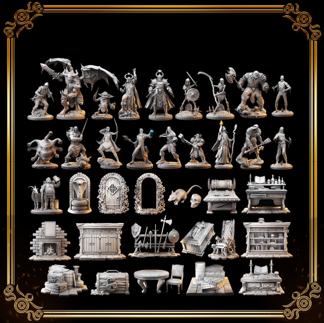 Masters of Dungeon Quest | Full Set 32mm | Primal Collectibles | RPG ...