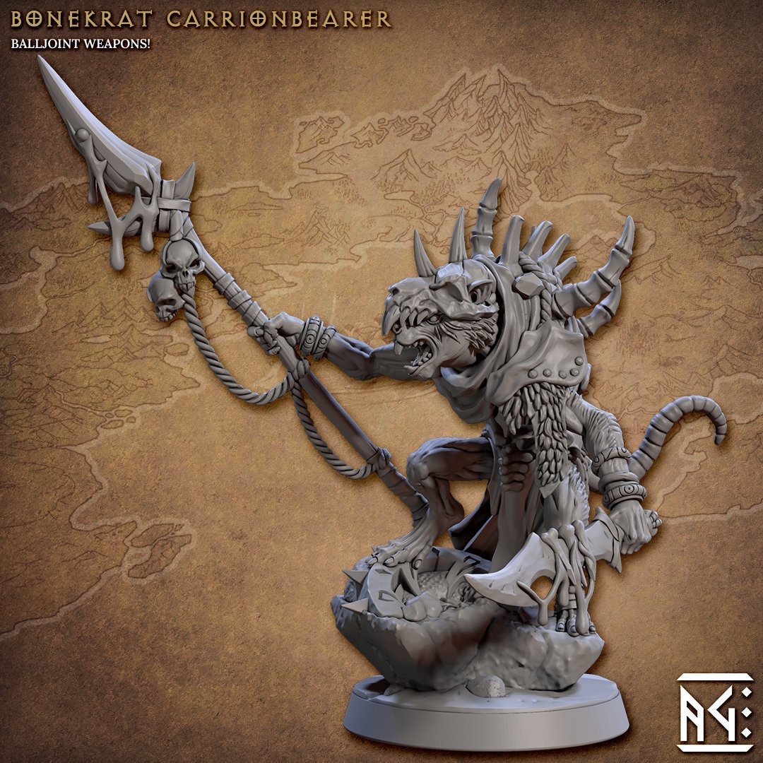 Bonekrat Ratkin Warlord | Artisan Guild Miniatures | Compatible With D ...