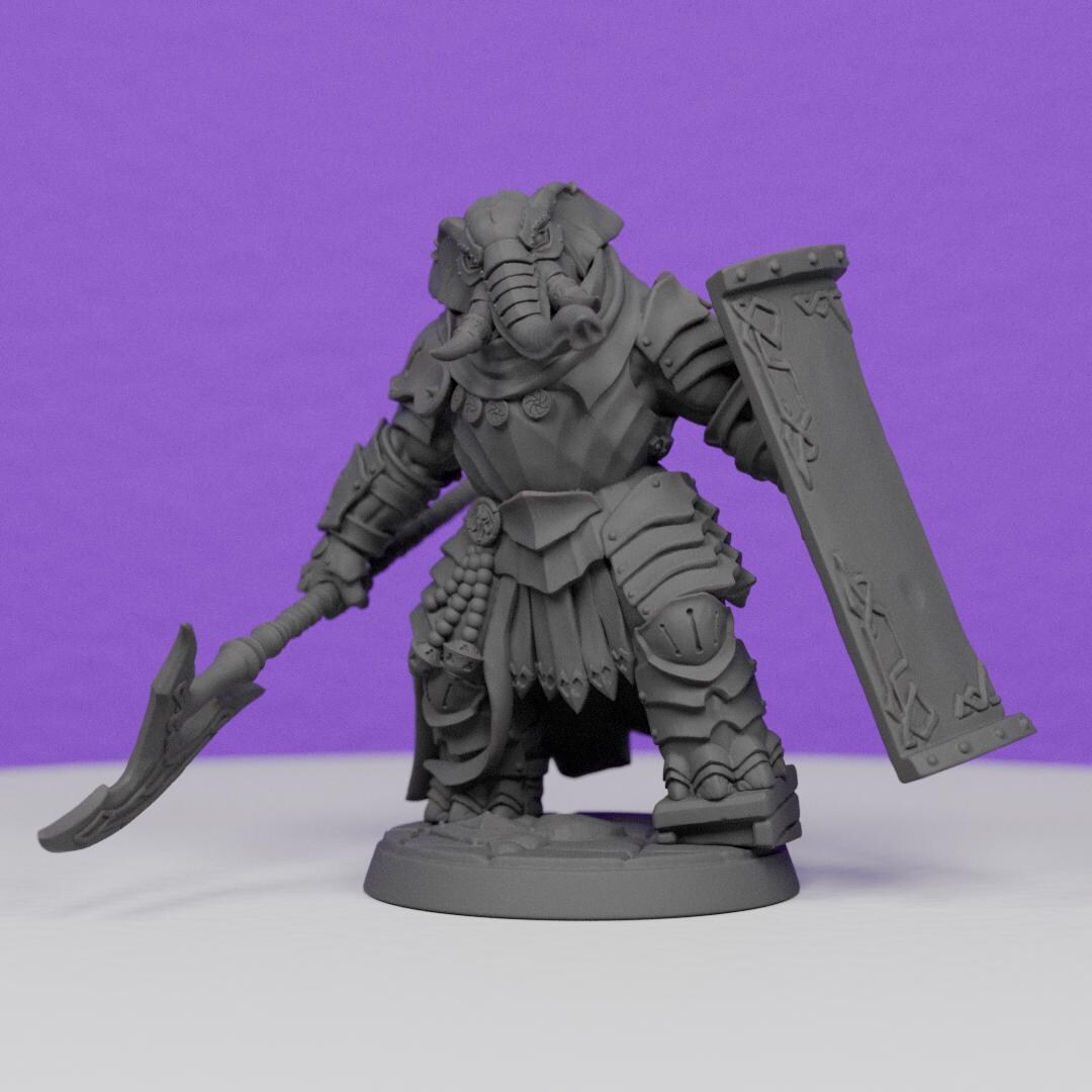 Ivory Sentinel With Halberd and Shield Artisan Guild Miniatures ...