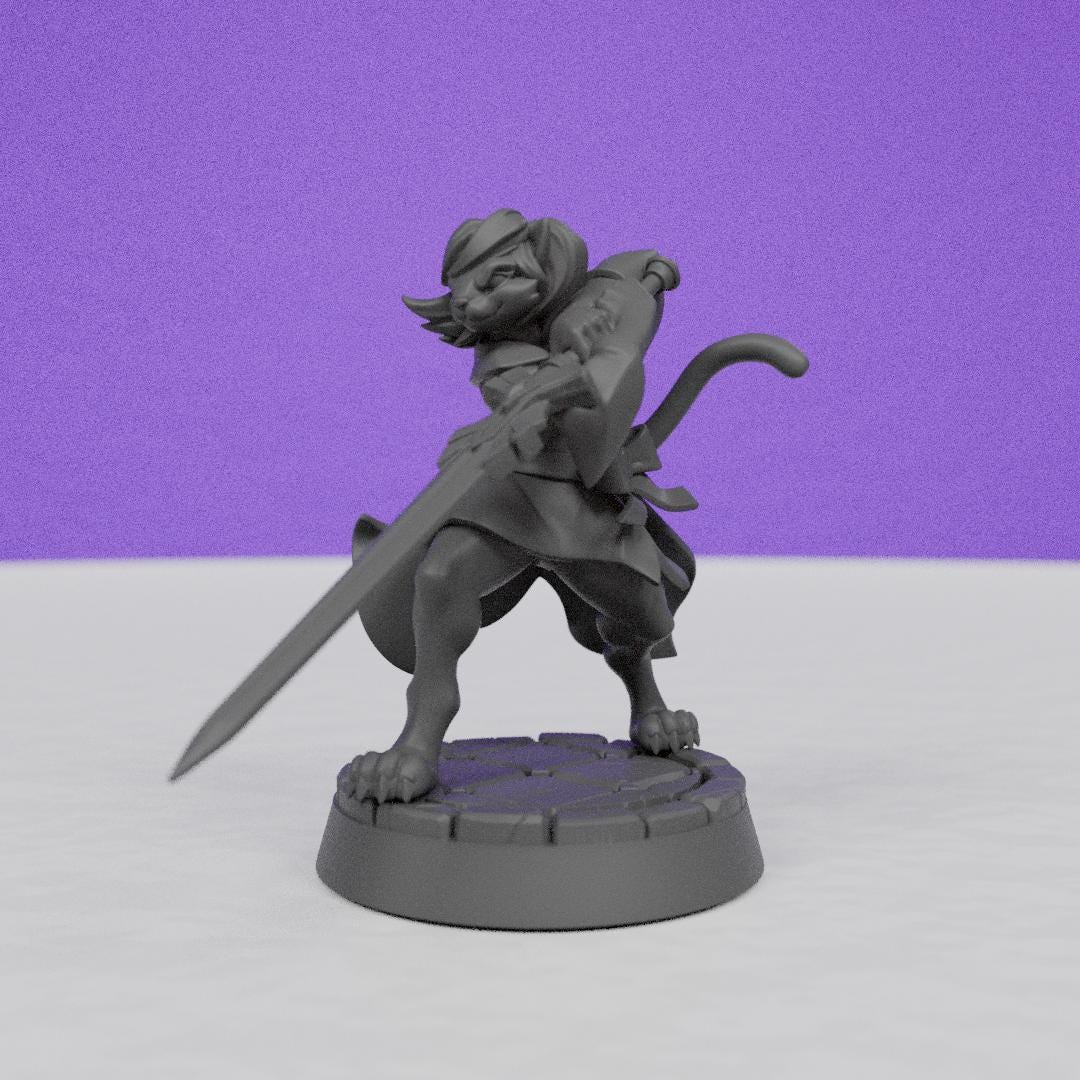 Female Cat Folk Cleric | Castnplay Miniatures | RPG Boardgames ...