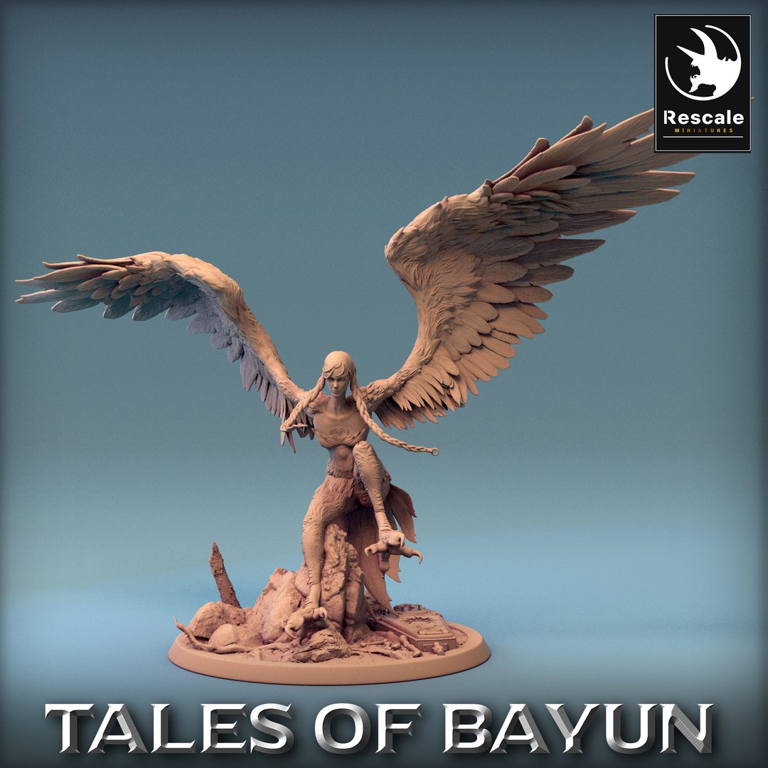 Bayun Harpie Attack Rescale Miniatures Compatible With D&d/aos Fantasy Tabletop RPG - Etsy