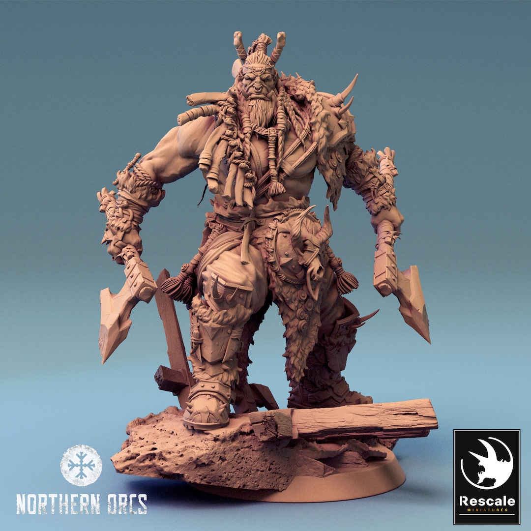 Northern Orcs Azhrog Armored | Rescale Miniatures | Compatible With D&d ...