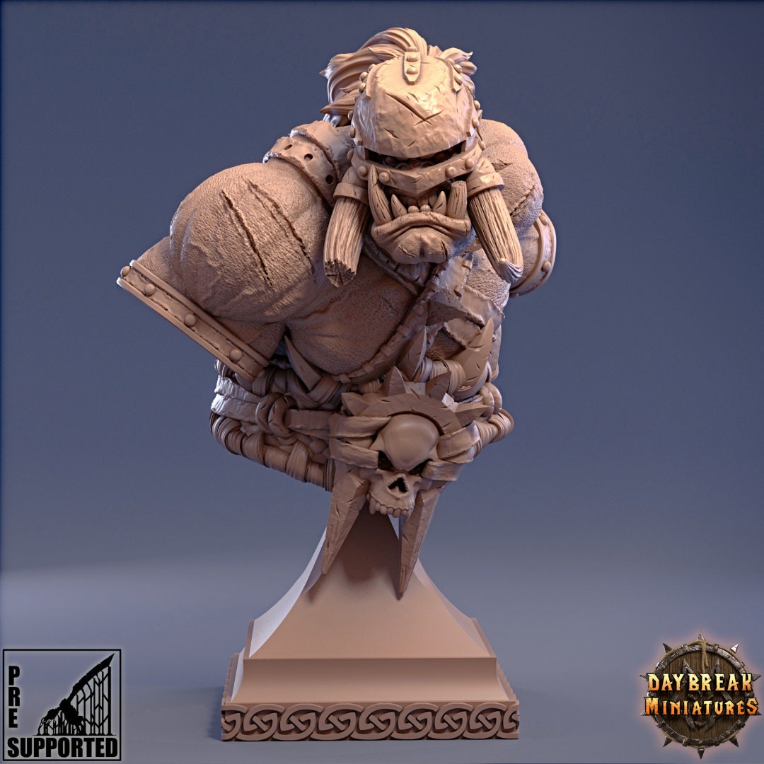 Ork Jugger Bust Daybreak Miniatures Compatible With D&D/AOS Fantasy Tabletop - Etsy