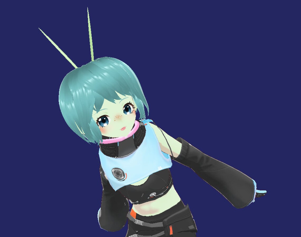 Vroid - Alien Model / Custom Hair & Skin Details - Etsy