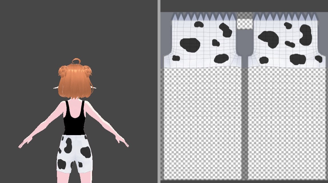 Vroid - Cow Shorts Texture File - Etsy