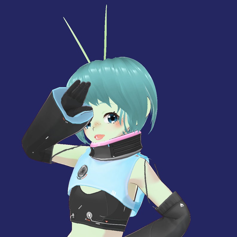 Vroid - Alien Model / Custom Hair & Skin Details - Etsy
