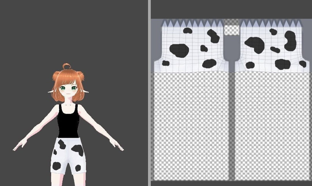 Vroid - Cow Shorts Texture File - Etsy