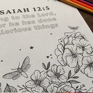 Christian Coloring Page - Floral - Isaiah 12:5 - Relaxing - Digital ...