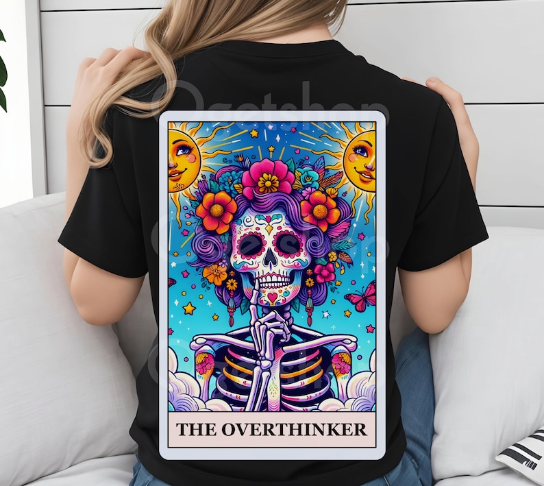 Tarot Card PNG the Overthinker Tarot Card, Sarcastic Funny Skeleton ...